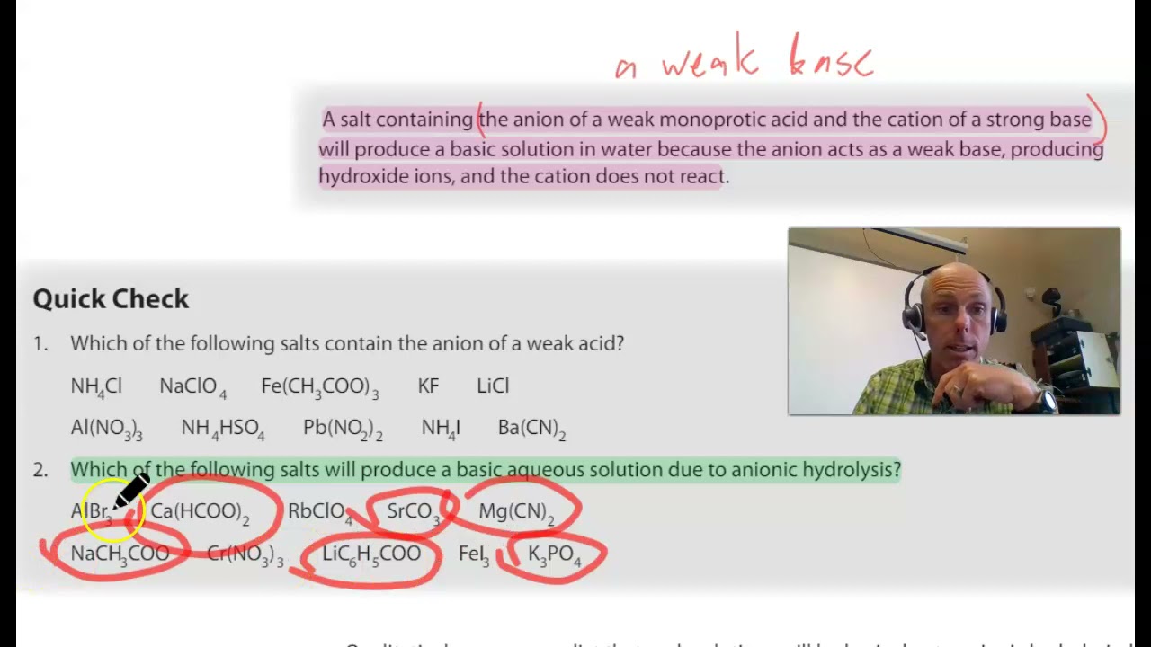 Lecture 75 (Acidic, Basic, and Neutral Salts) - YouTube