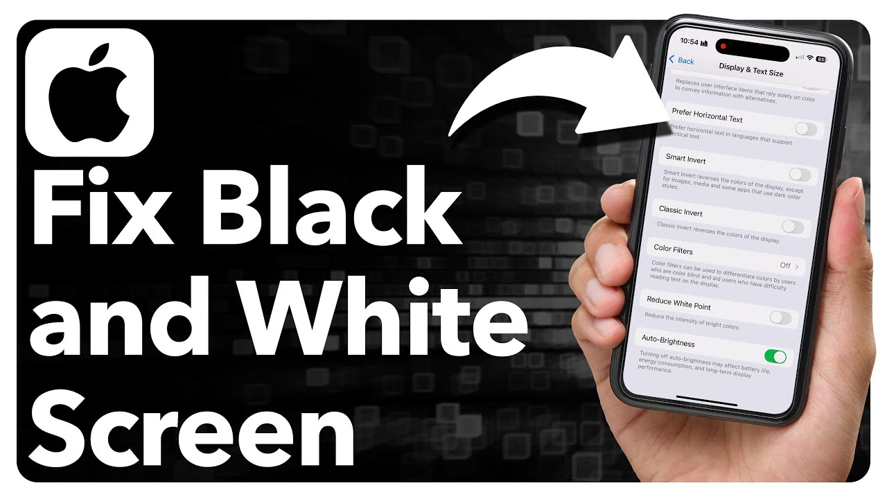 How To Fix Black And White Screen On iPhone - YouTube