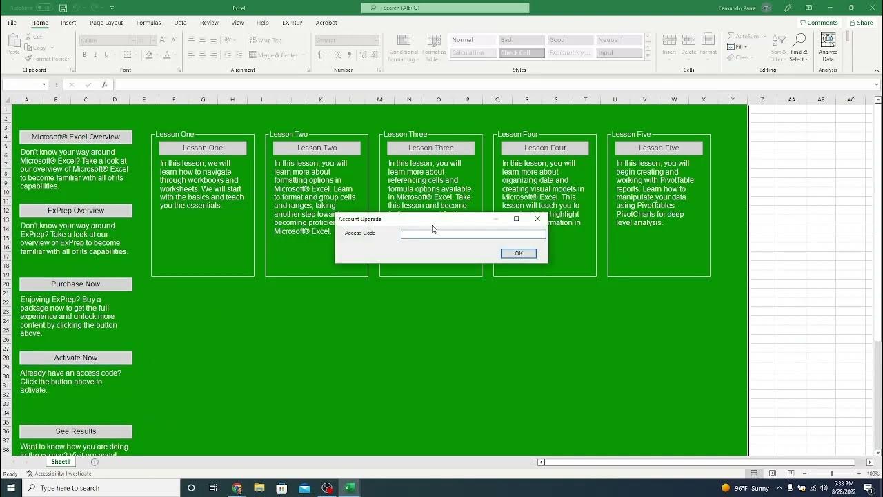 Excel Preparation (ExPrep) Training II - Login and Complete Assignment - YouTube