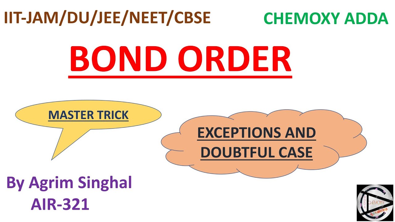 Trick to find bond order for CBSE,IIT-JEE,NEET.... - YouTube