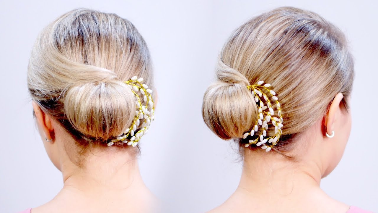 Super Cute & Easy Elegant Chignon Short Hairstyle | Milabu - YouTube