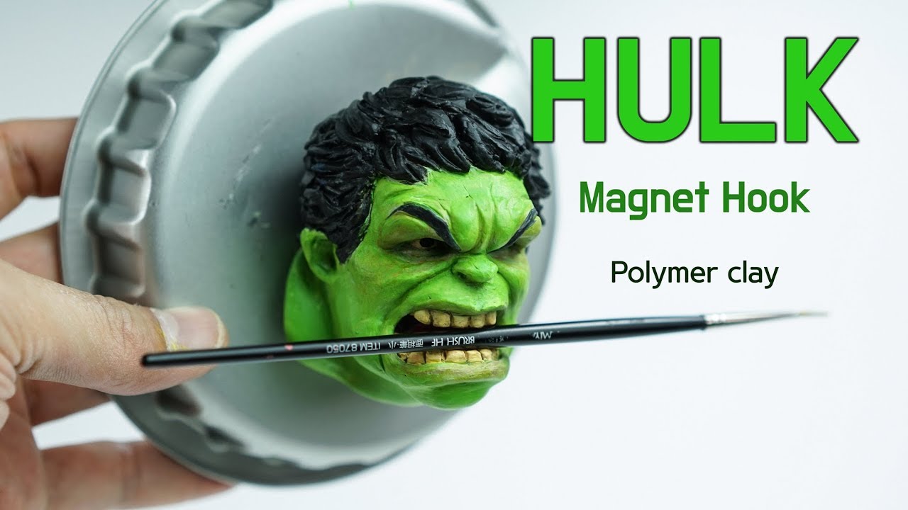 HULK (magnet hook) - Polymer clay tutorial - YouTube