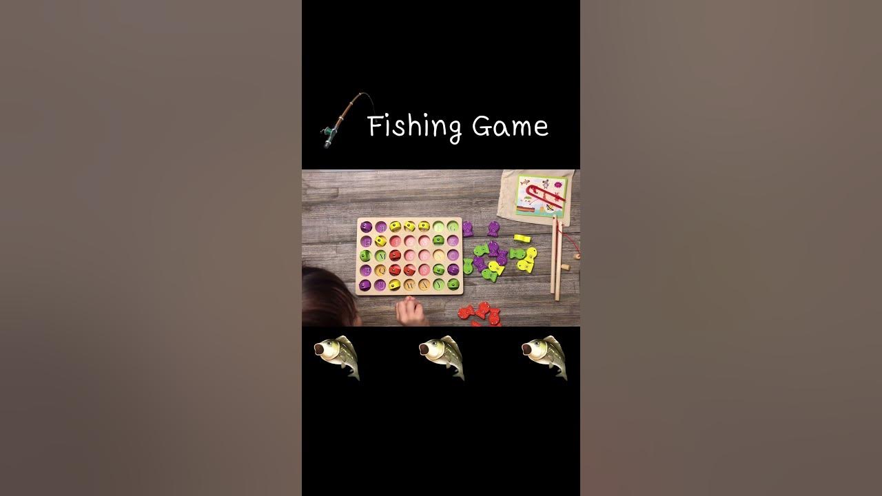 🎣Classic Catching Fish Game | 48 Pcs Wooden Magnetic Fishing ABC ...