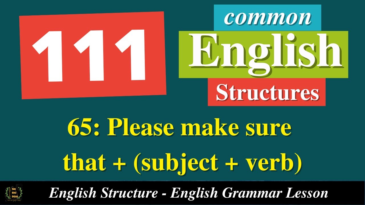 English Structure 65 || 111 Common English Structure || English Grammar Lesson - YouTube