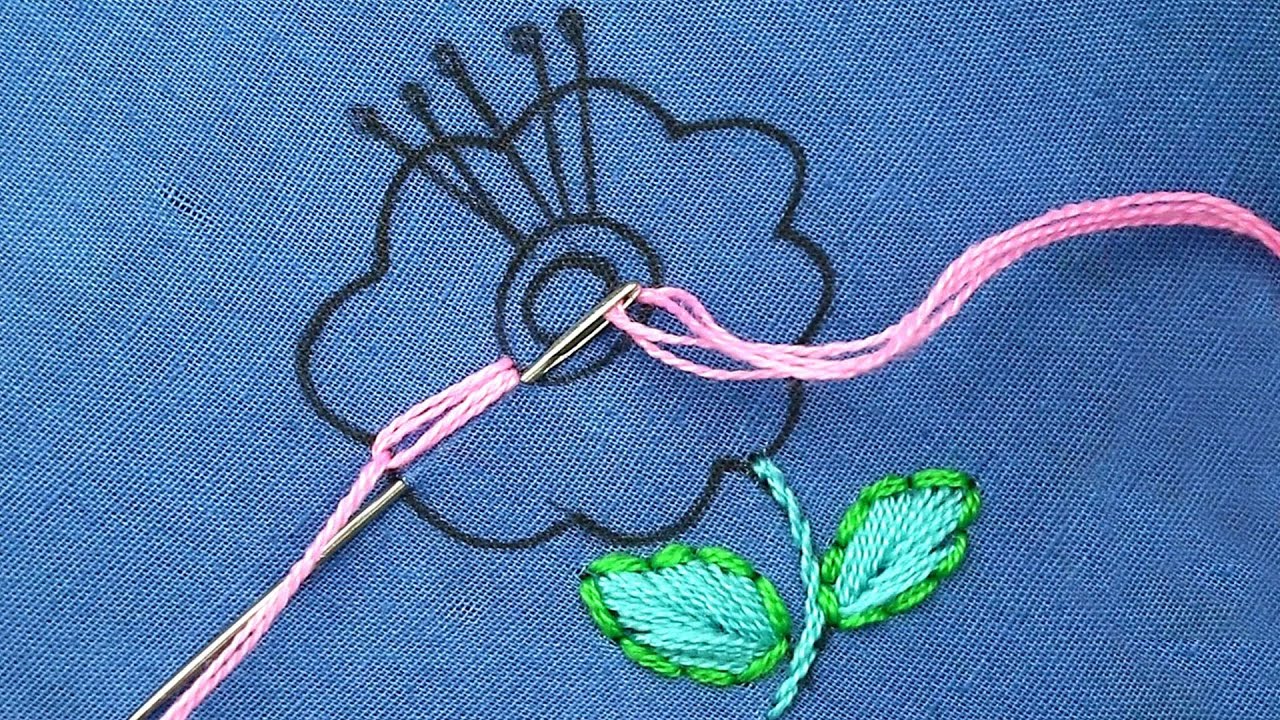 super easy flower stitches tutorial for beginners | step by step different hand embroidery ...