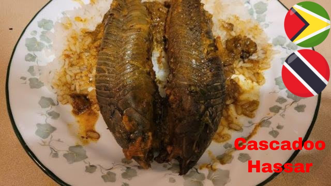 Trinidadian style curried cascadoo /Guyanese Hassar curry. A Guyanese ...