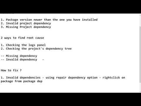 Missing Invalid activities issue | How to find and resolve / fix package dependency issues - YouTube