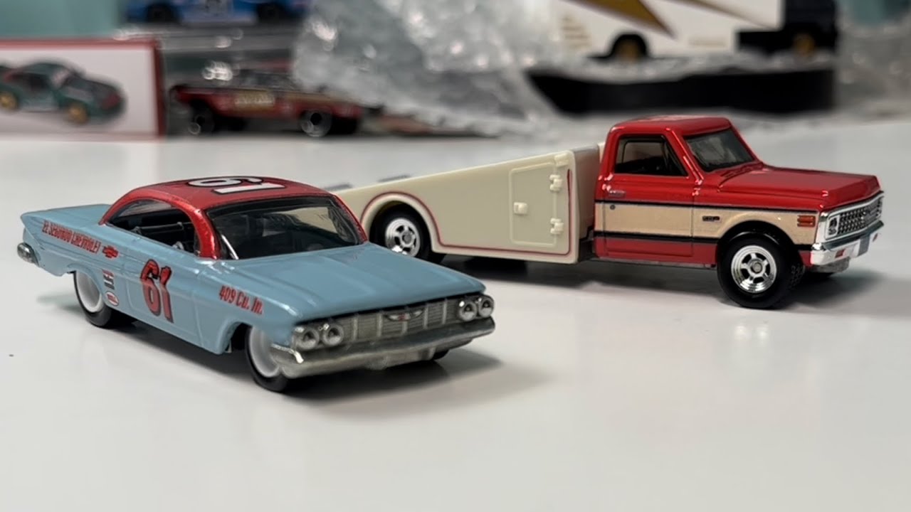 Hot Wheels Team Transport ‘61 Impala & ‘72 Chevy Ramp Truck - YouTube