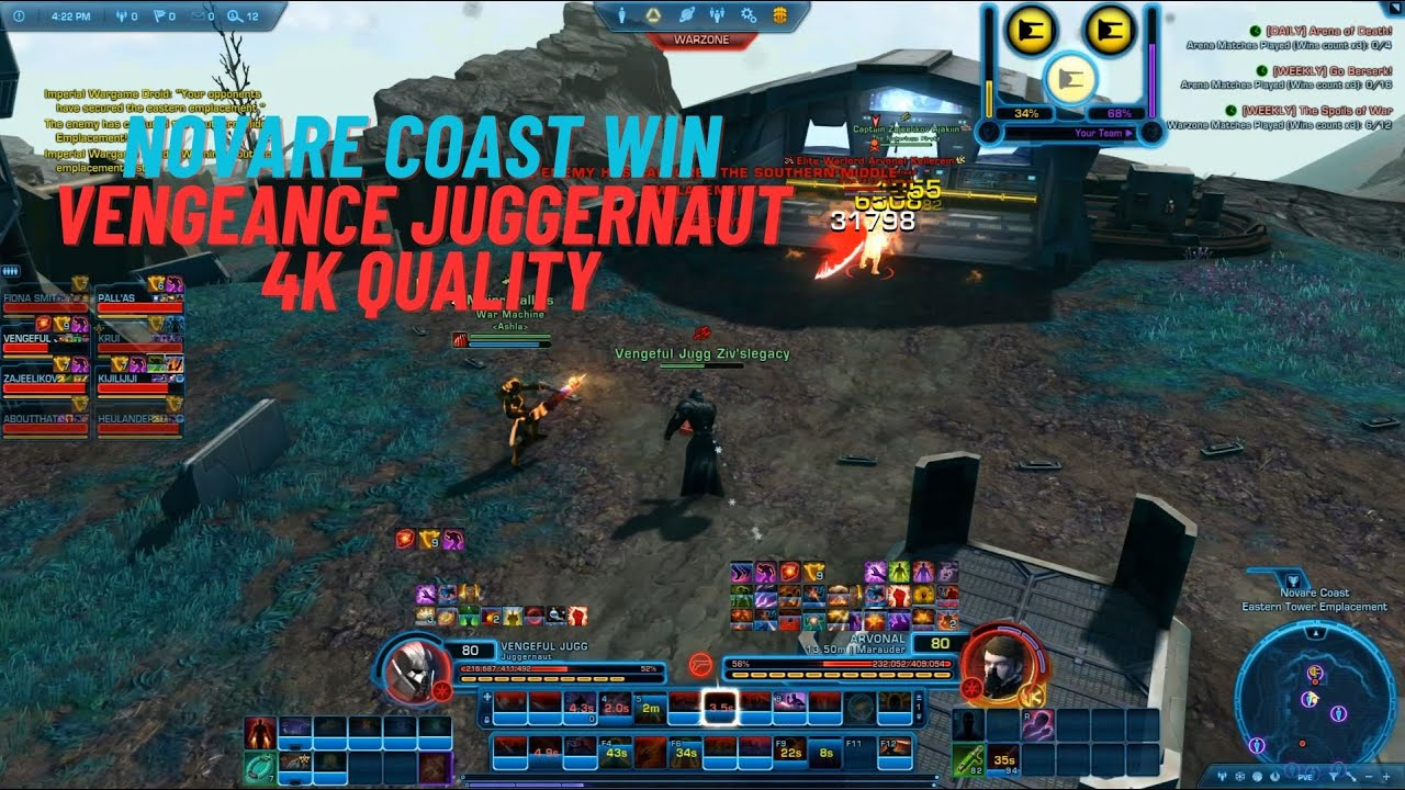 SWTOR PVP Novare Coast Win Vengeance Juggernaut didn't upload Jugg for months - YouTube