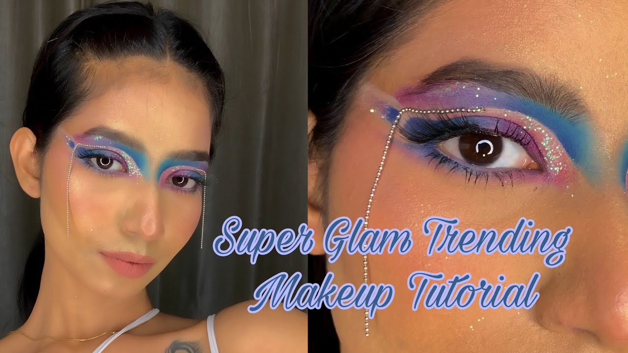 Super Glam Trending Makeup Tutorial | Glitter Makeup | Sparkling Skin ...