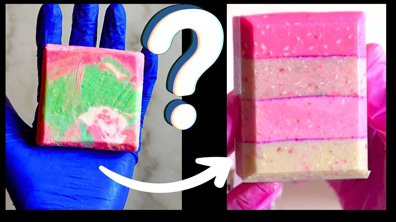 REDESIGN SOAP SCRAPS! Straight Layers Rebatch Cold Process Soap - YouTube