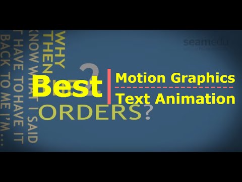 Motion Graphics Text Animation | Seamedu VFX Batch - YouTube
