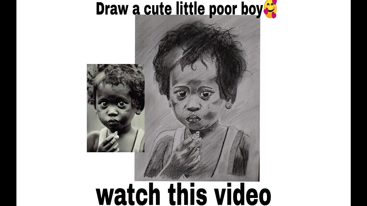 Realistic drawing | poor hungry baby realastic art😍 - YouTube