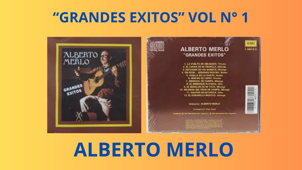 "Grandes éxitos" Vol N° I ALBERTO MERLO año 2001 - YouTube