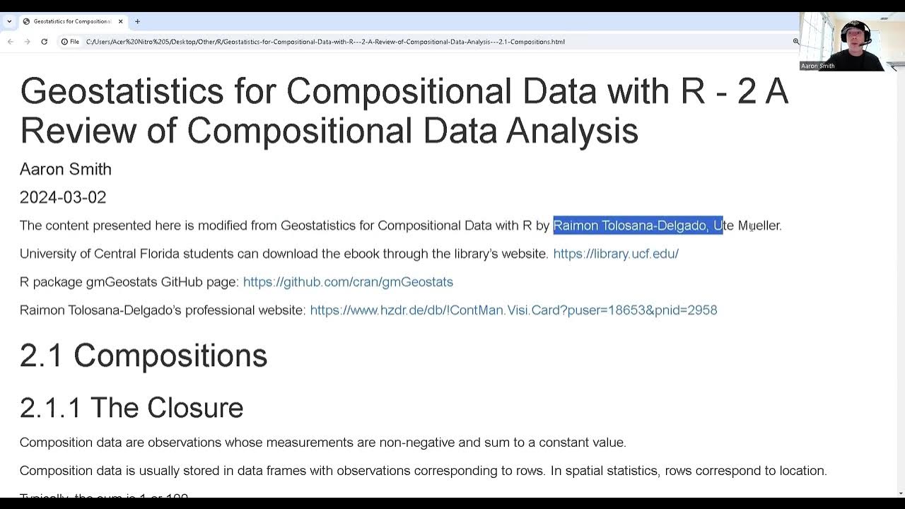 Geostatistics for Compositional Data with R - 2.2 Log-Ratio Transformations - YouTube