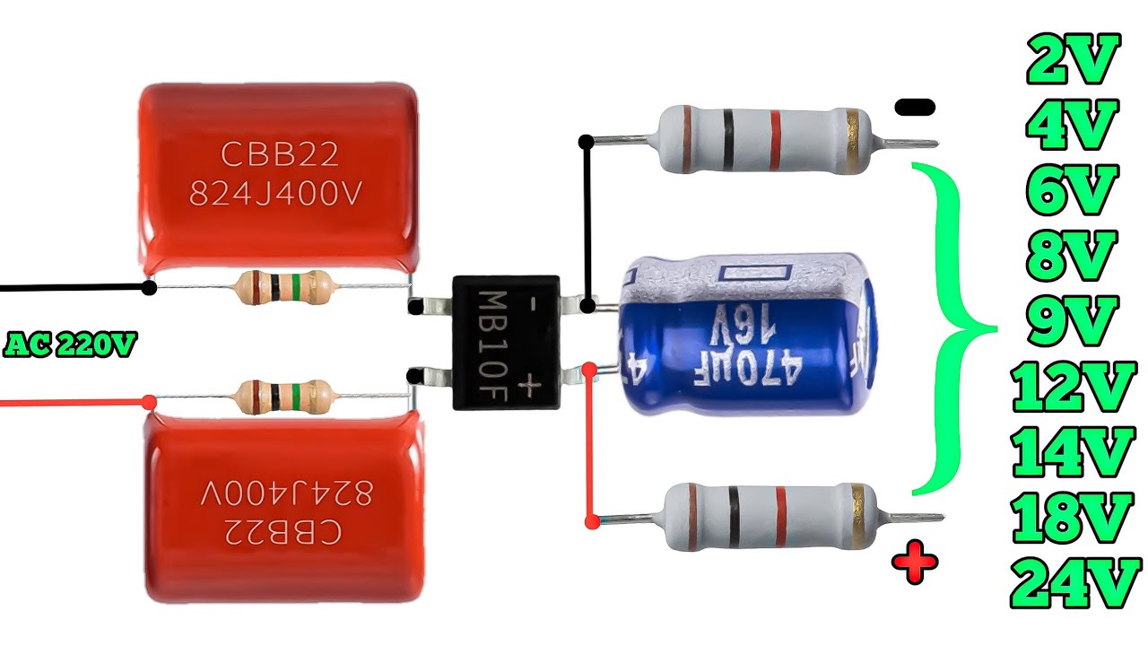 AC/IN 110V-220V To Out 2V 4V 6V 8V 10V 12V 14V led drive circuit and all out volts - YouTube