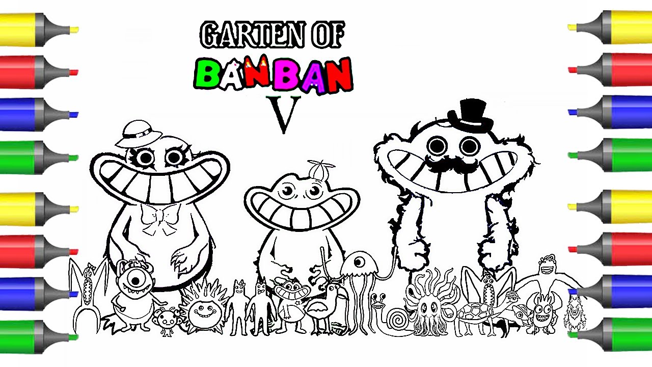 New Garten of BanBan 5 Coloring pages /All New Bosses + Secret ENDING ...