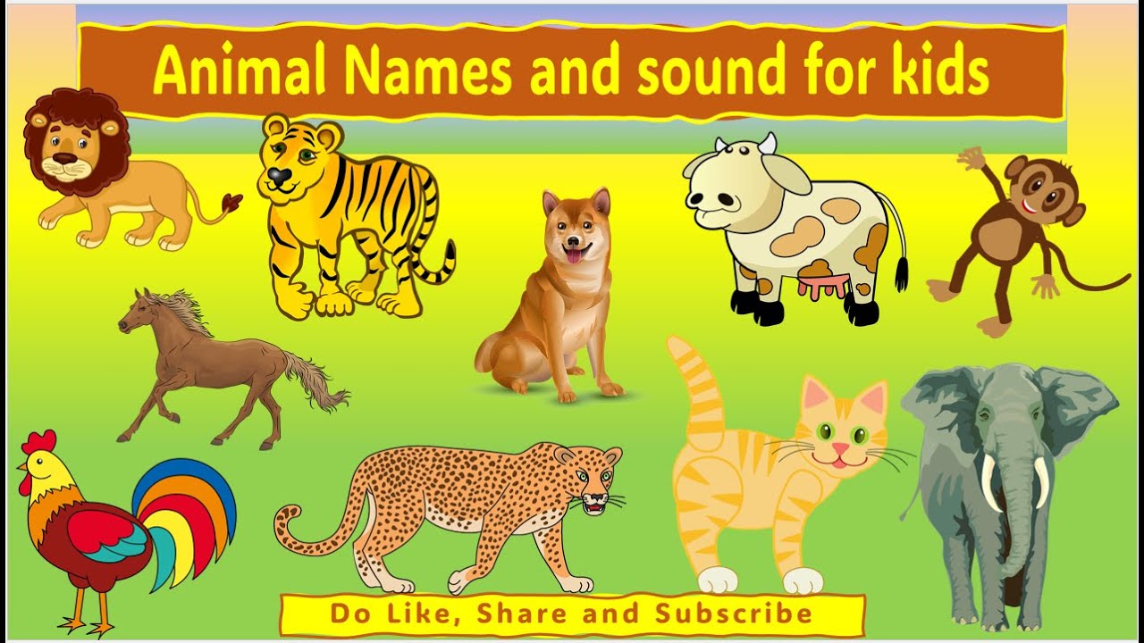 Animal Names and Sounds for kids video Compilation | Learn Animal names ...