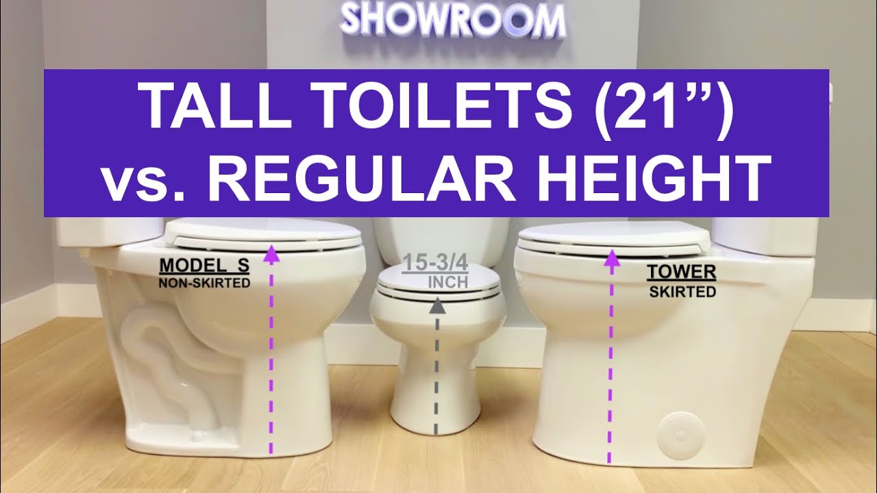 Tall Toilets vs. Regular Height. 21-22 inch Extra Tall vs. Standard ...