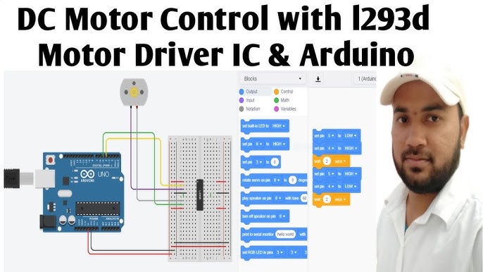 Arduino Control Dc Motor L293d Motor Driver Ic Youtube