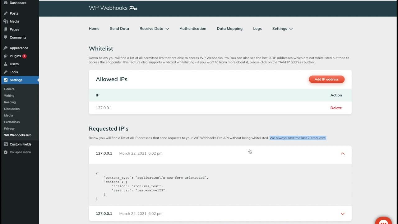[EXPLAINED] WP Webhooks Pro - Whitelist tab - YouTube