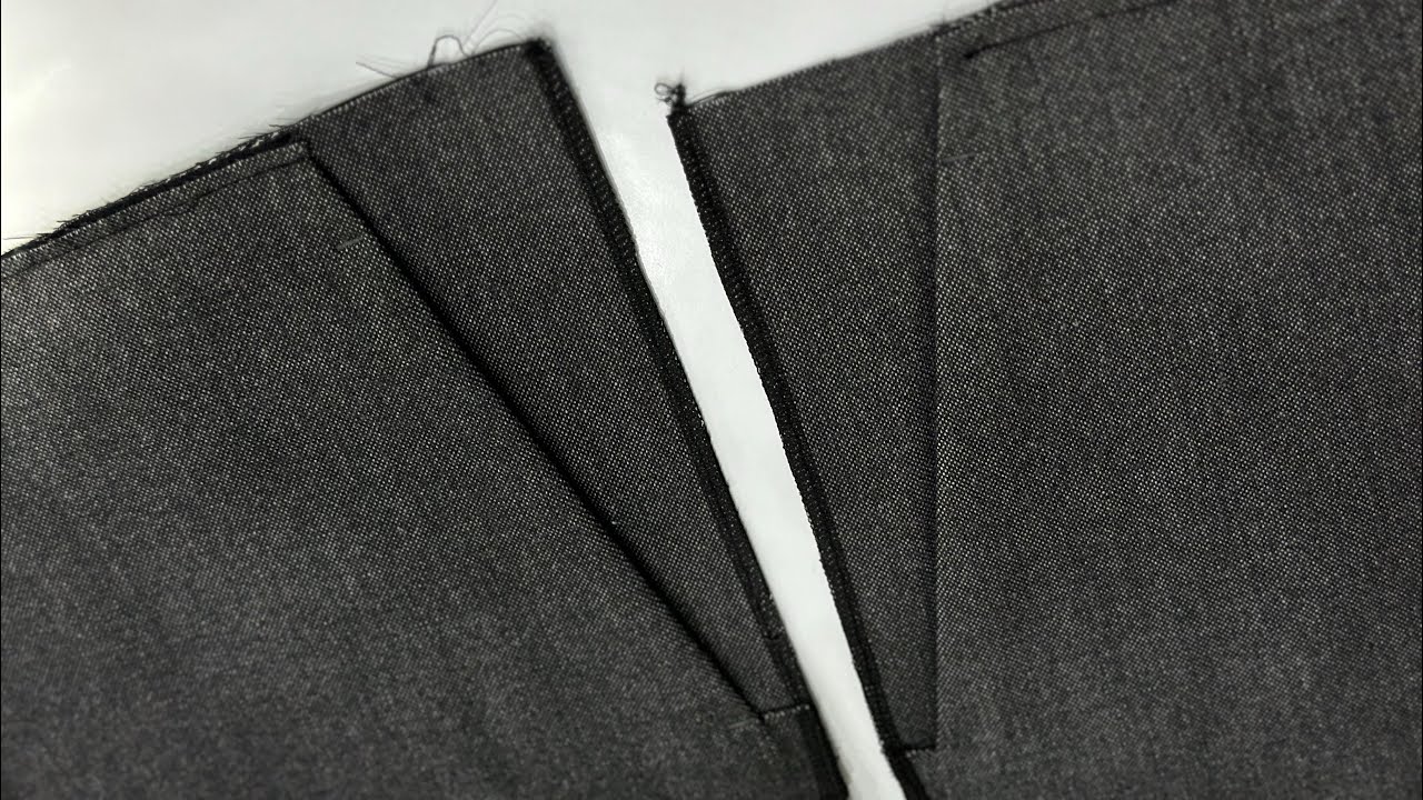 Prepare The Front Pocket Of The Pants With A Hidden Seam - YouTube