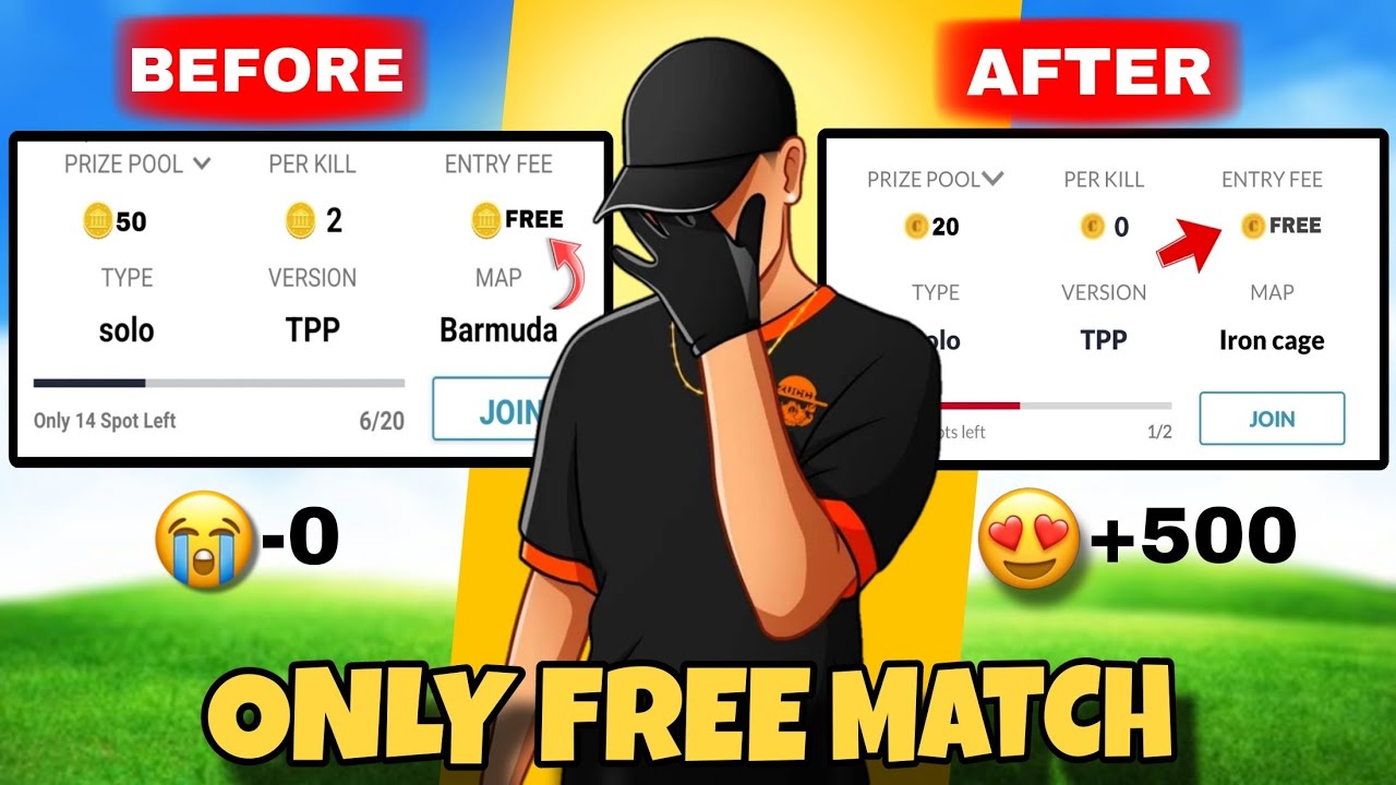 Playing Only Free Matchis🤑| Free Tournament App🏴‍☠️ | Free Fire ...