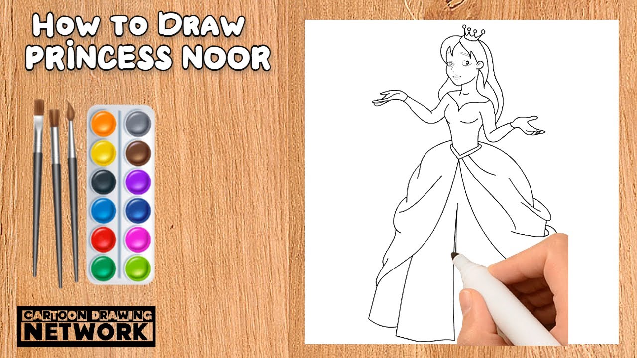 How To Draw PRINCESS NOOR - YouTube