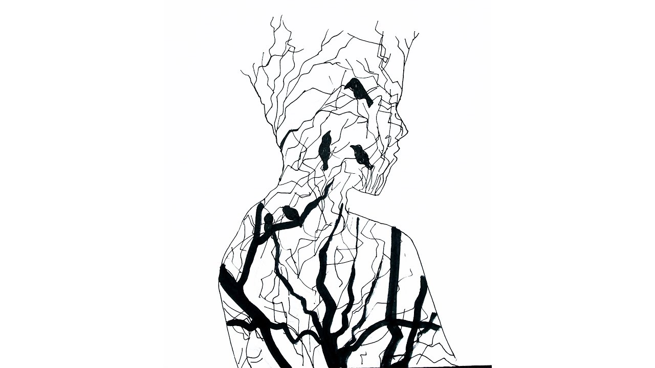 Creative Face drawing With Pen step by step - YouTube