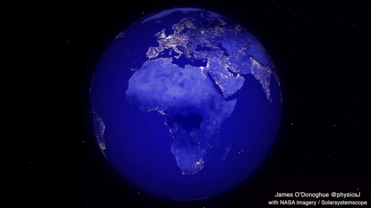 Night-side Earth (based on photography and maps, with clouds removed ...