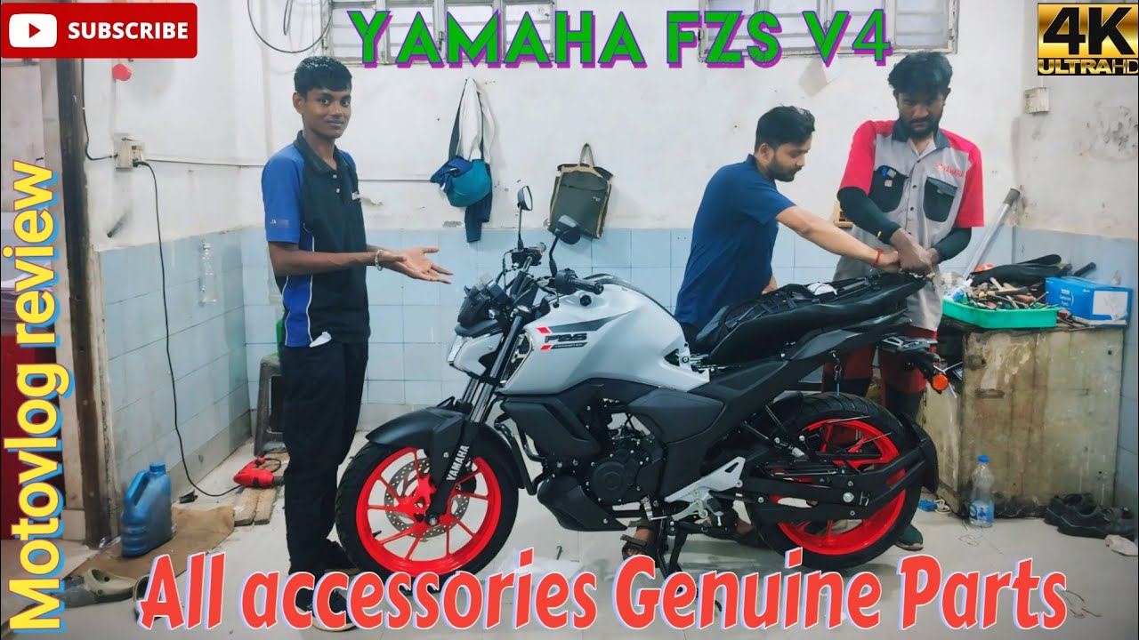 YAMAHA FZS V4 NEW COLOUR ICE FLUO VERMILLION 2024 ALL GENUINE ...