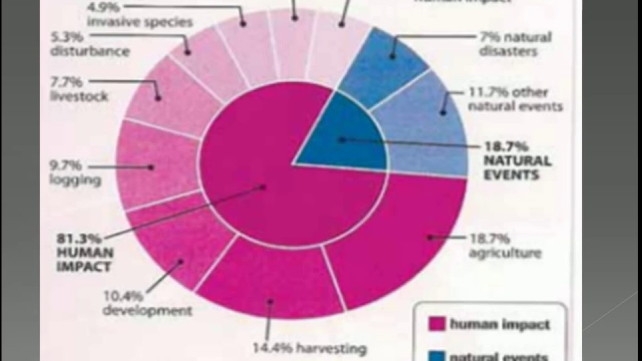 The graph and chart give information about species extinctions and the ...