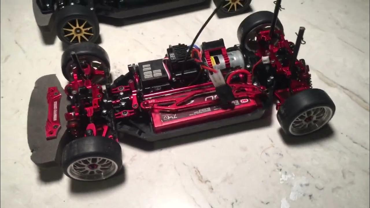 Rc Car | Yeah Racing Tamiya TT-02 (Red) Aluminum Upgrade Kit next to Stock rolling chassis - YouTube