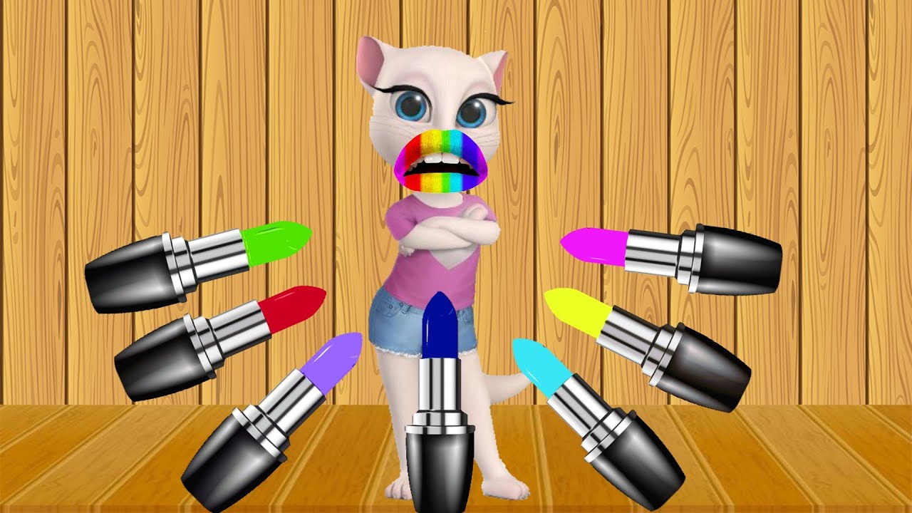 Talking Angela seven colours lipstick 💄💄💄 funny video l wj billu funny ...
