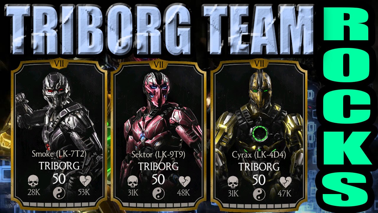 ALL 3 TRIBORGS TEAM. One of the best teams in MKX Mobile - YouTube