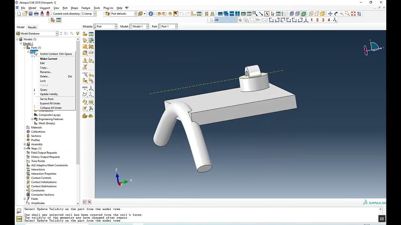Abaqus tutorials _ lesson (6) _ parts and partitioning _ 2 - YouTube
