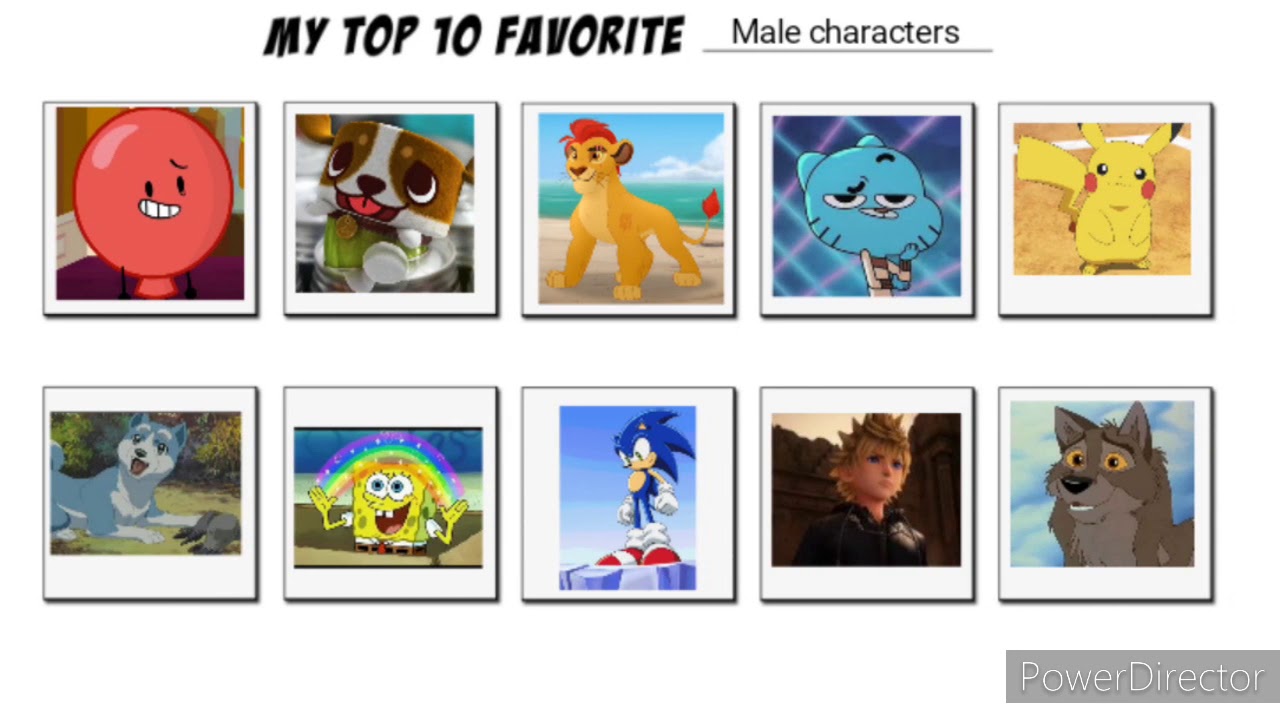 Top 10 favourite male characters - YouTube