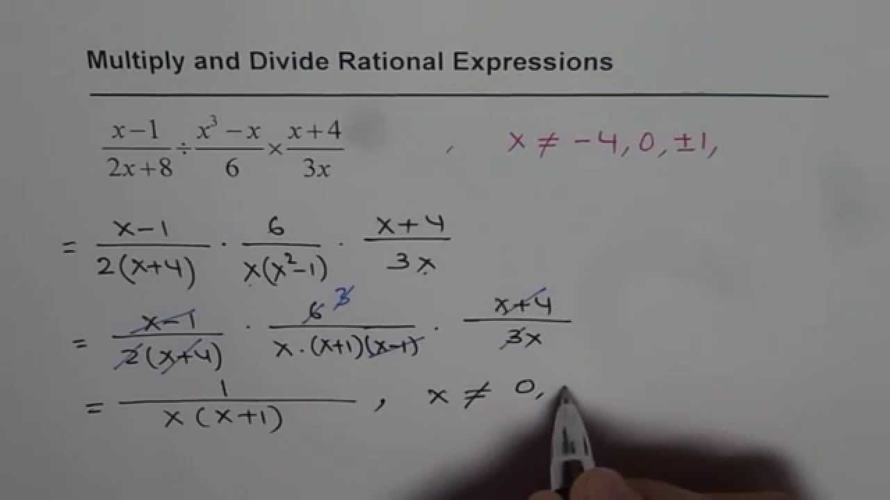 Multiply and Divide Rational Expressions - YouTube