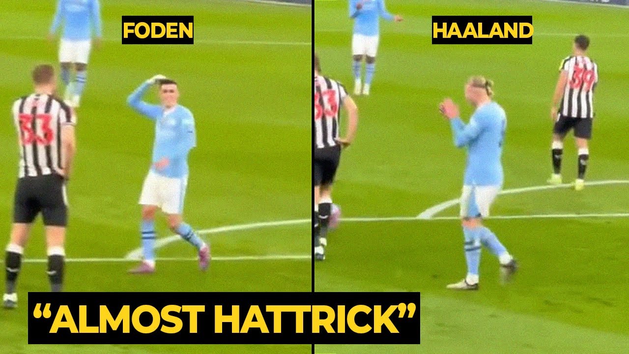Haaland and Foden FUNNY REACTION after Bernardo Silva scored 2 goals vs ...