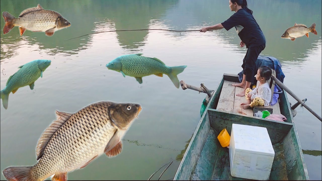 Fishing and grilling fish on the river bank - YouTube