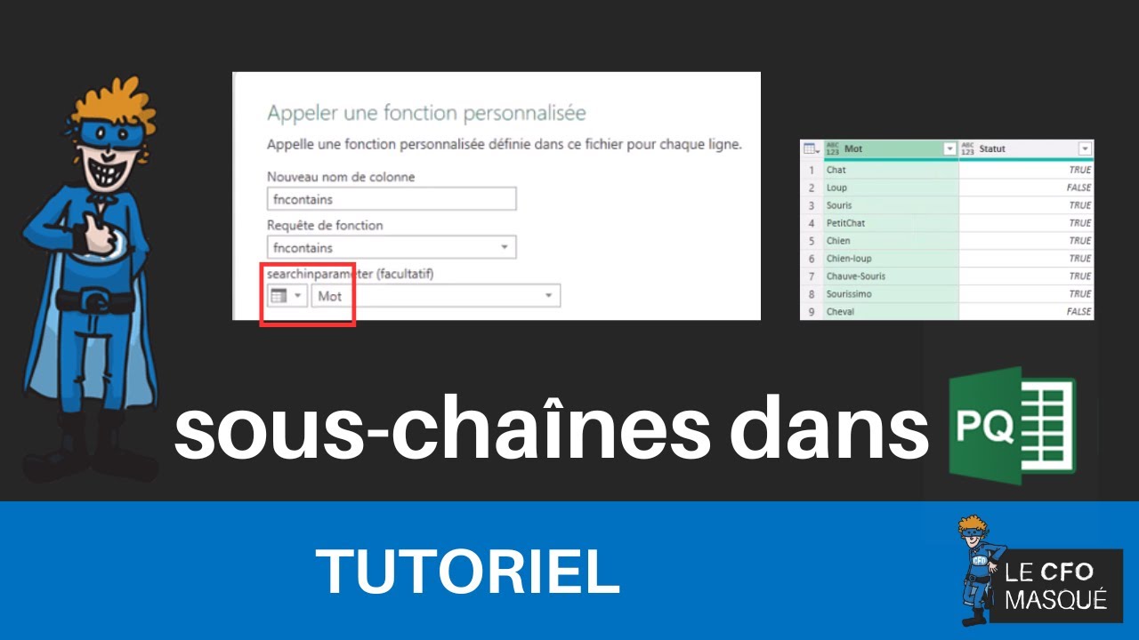 Vérifiez les SOUS-CHAÎNES dans une liste sur POWER QUERY - YouTube