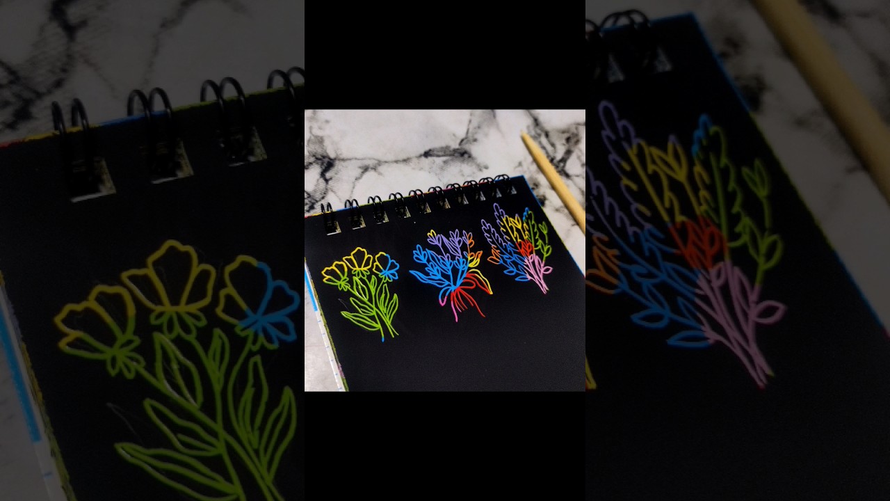 Easy Floral Doodle On Scratch Notebook • Scratch Notebook Video # ...