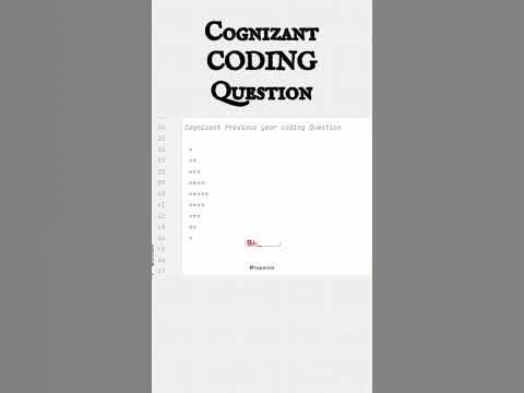 Cognizant Previous Year Coding Questions #Cognizant #GenC #coding - YouTube