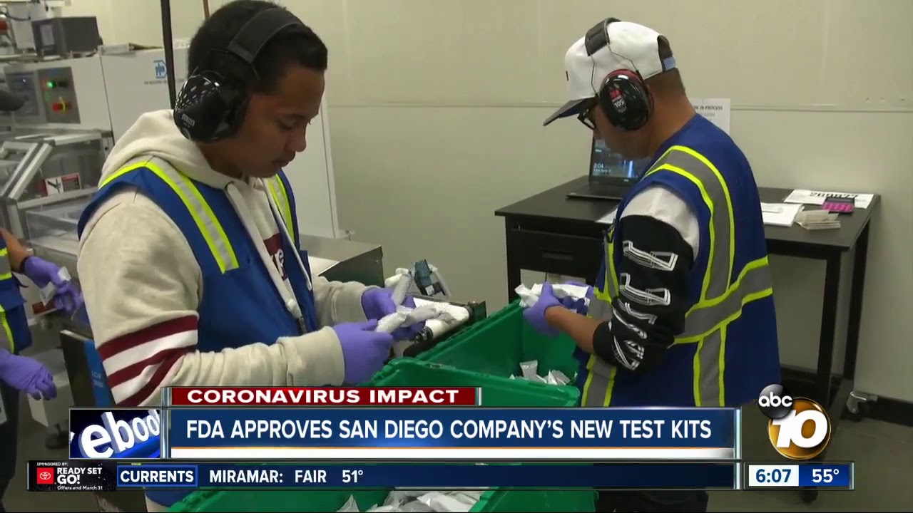 FDA approves San Diego company's new test kits - YouTube