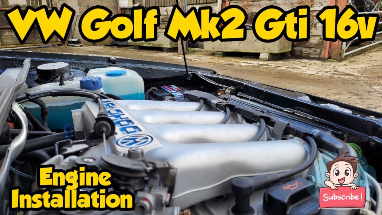 VW Golf Mk2 Gti 16v - Engine Installed After Rebuild - YouTube