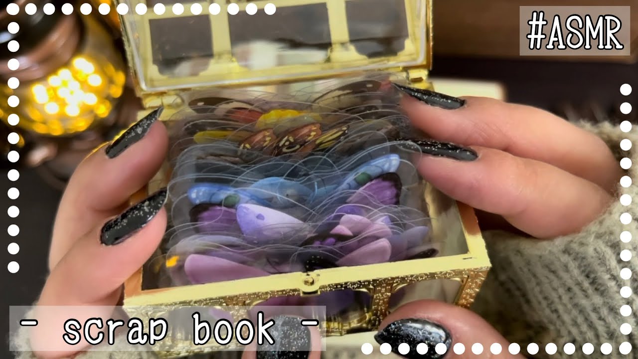 ASMR｜緑の素材を重ねてヴィンテージなページを飾る🍃｜scrap book｜journal - YouTube
