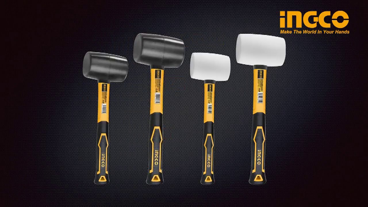 Ingco Rubber Mallet Fiberglass Handle - YouTube