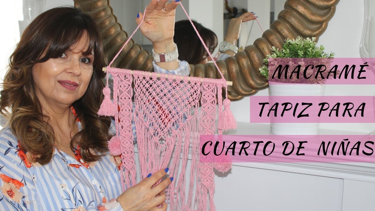 Macramé-Tapiz Para Cuarto de Niñas. Macrame wall hanging girls room ...