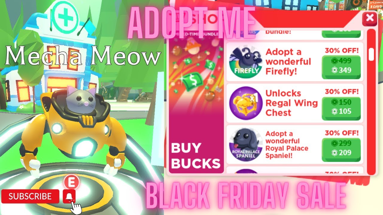Black Friday sale and New Mecha Meow pet in adopt me - YouTube