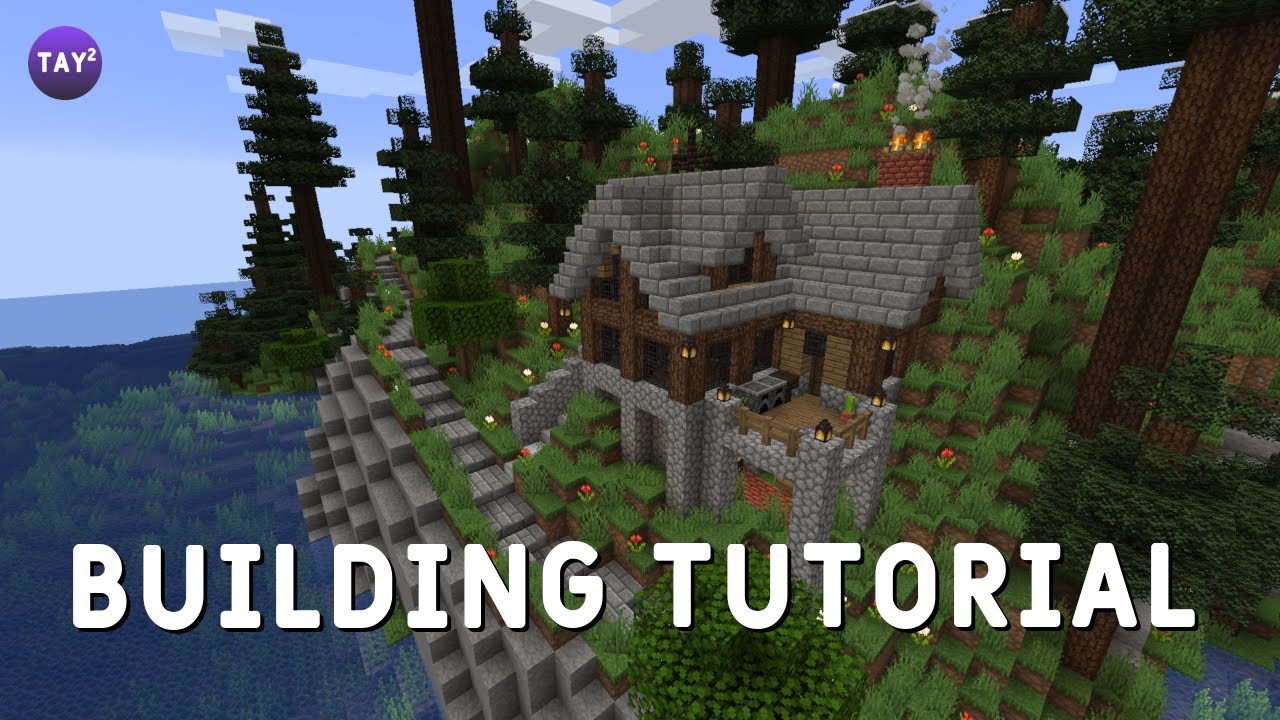 Minecraft Tutorial: Mountainside Log Cabin - YouTube